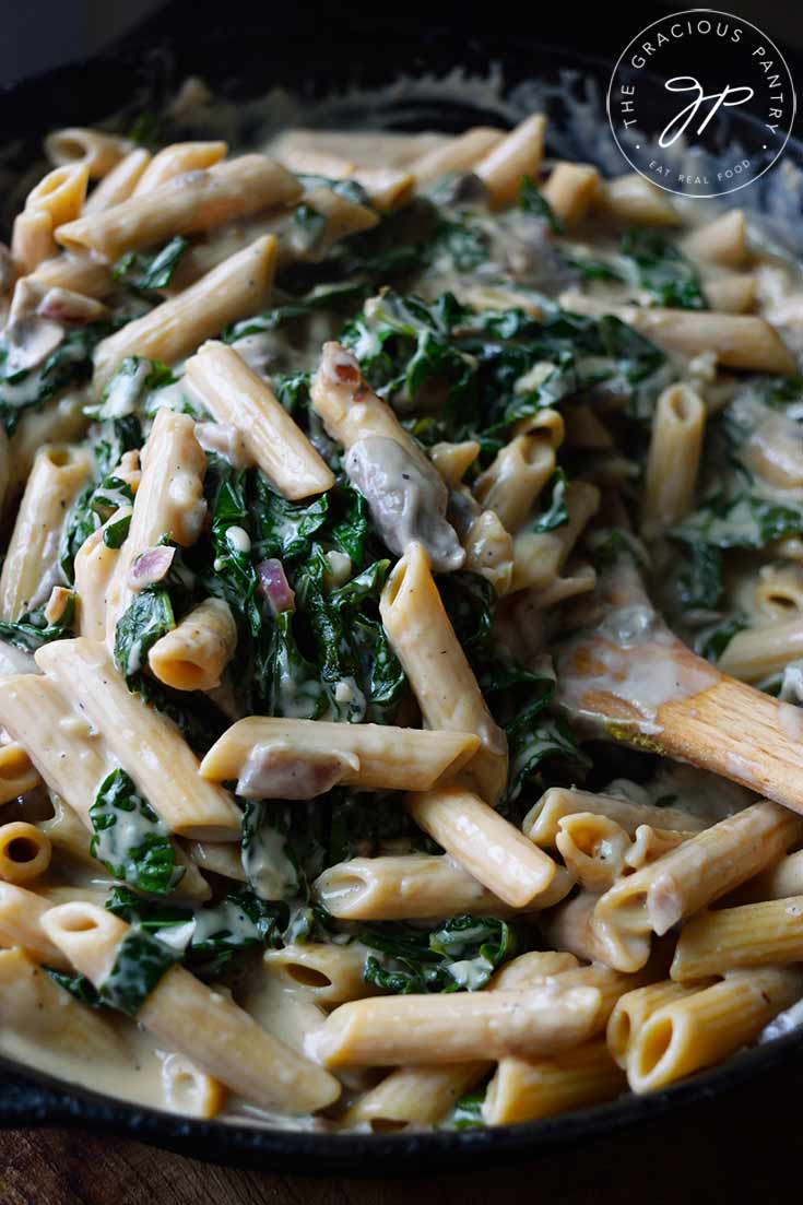 Creamy Kale and Mushroom Pasta Recipe | The Gracious Pantry