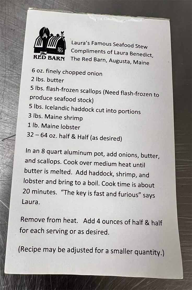 Laura s Famous Seafood Stew From The Red Barn In Augusta Maine The Laura s Famous Seafood Stew From The Red Barn In Augusta Maine The