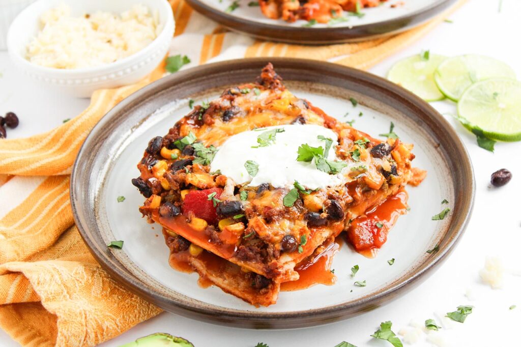 Easy Beef Enchilada Casserole | Cheesy Weeknight Dinner